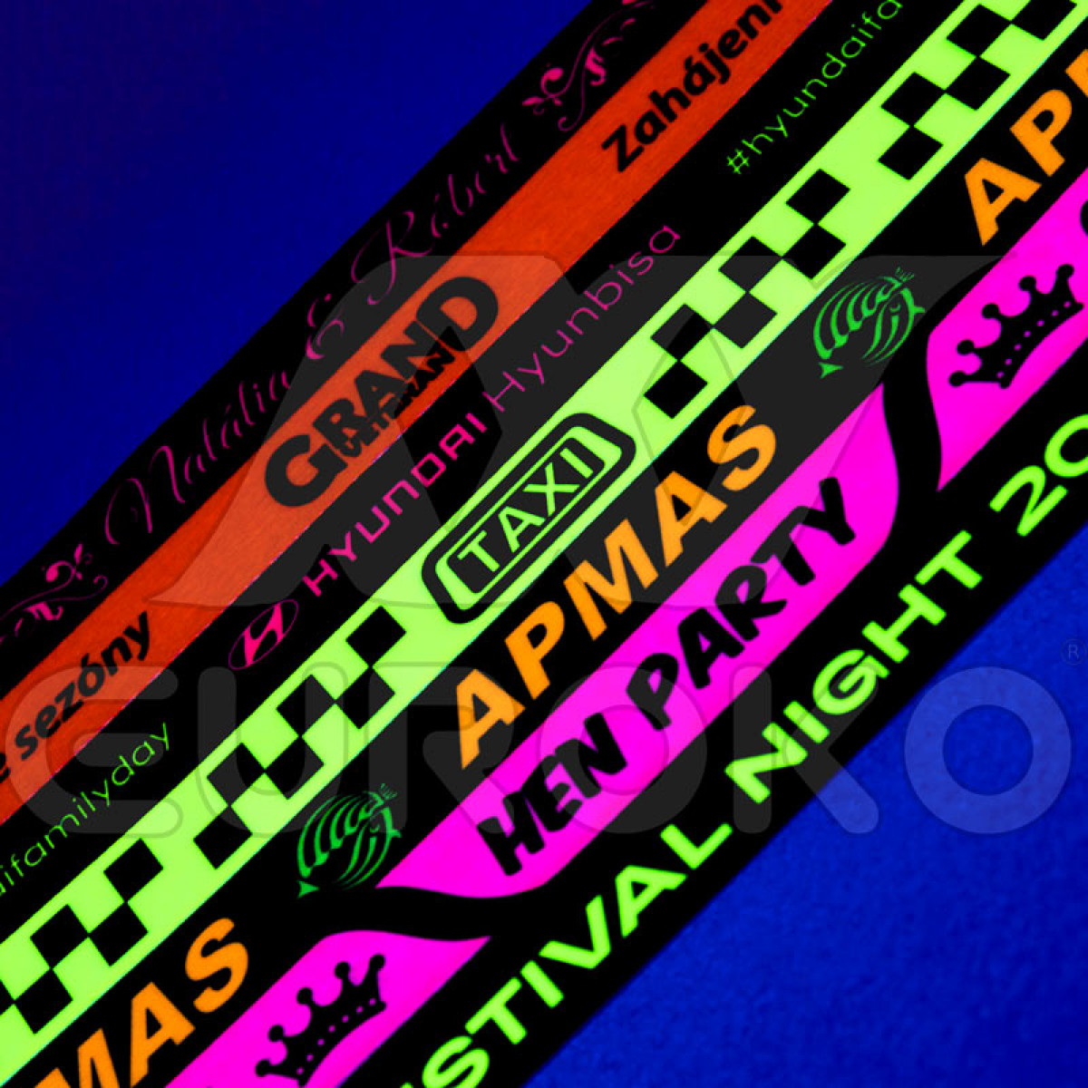 Fluorescent Fabric Wristbands 15mm | www.euroko.eu