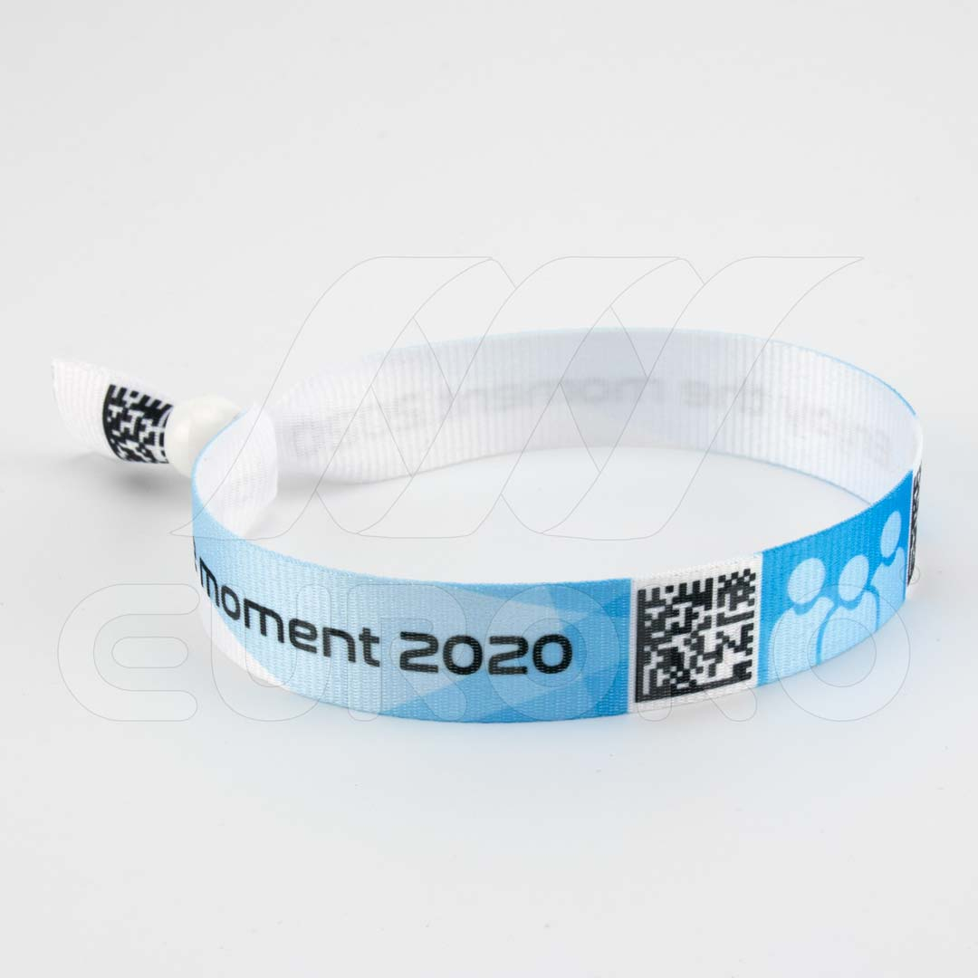 Pulsera de tela con código QR 20mm | www.euroko.es